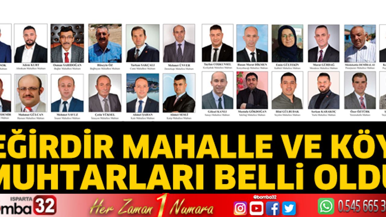 Eğirdir mahalle ve köy muhtarları belli oldu - Bomba 32 - ISPARTA HABER, Isparta Haberleri ...