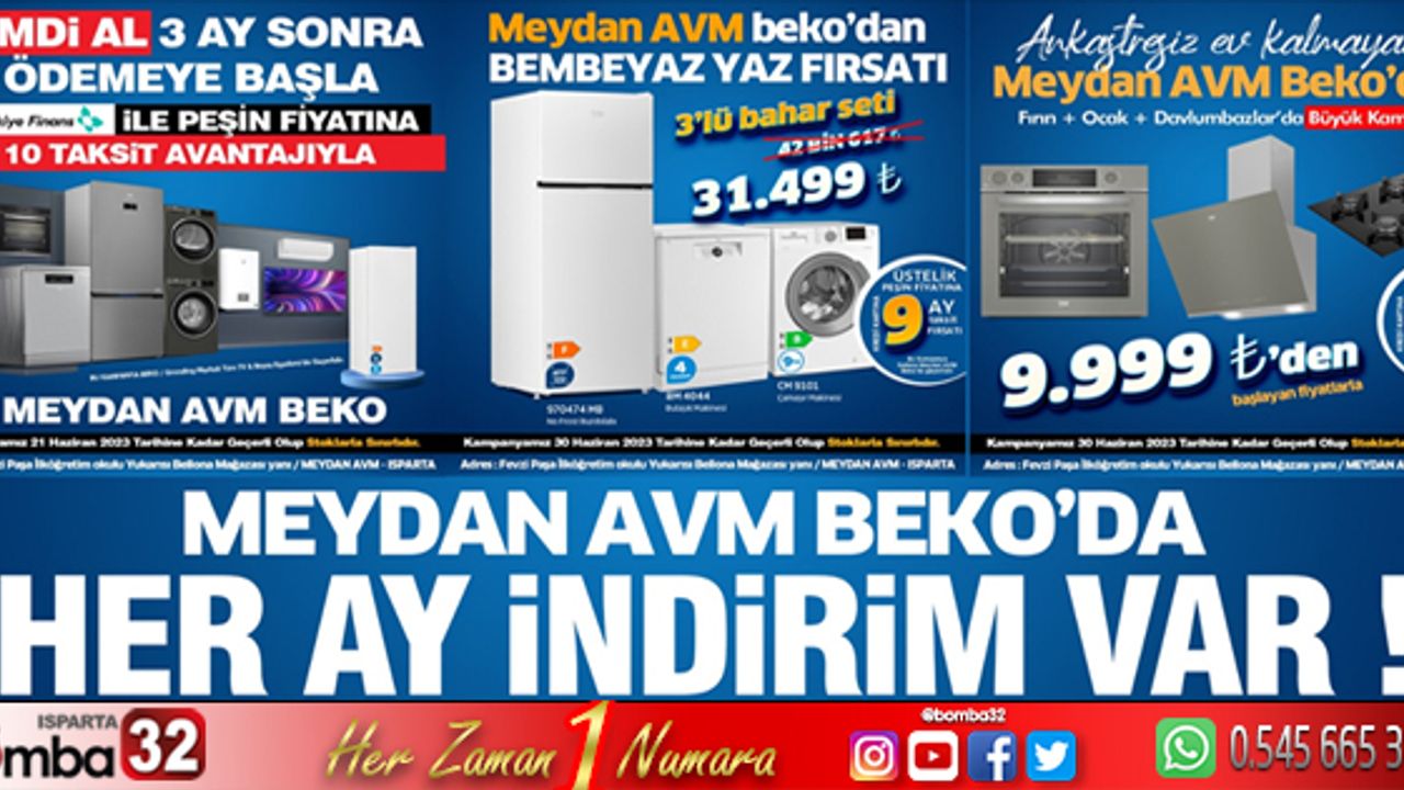 Meydan AVM Beko'da her ay indirim var! - Bomba 32 - ISPARTA HABER, Isparta Haberleri, Isparta ...